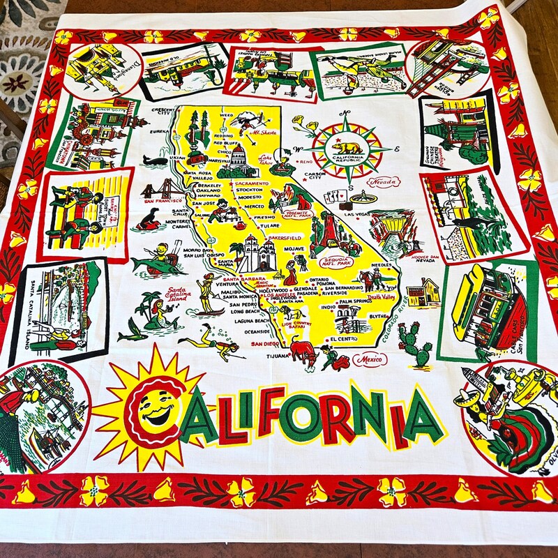 Map Tablecloth - Etsy