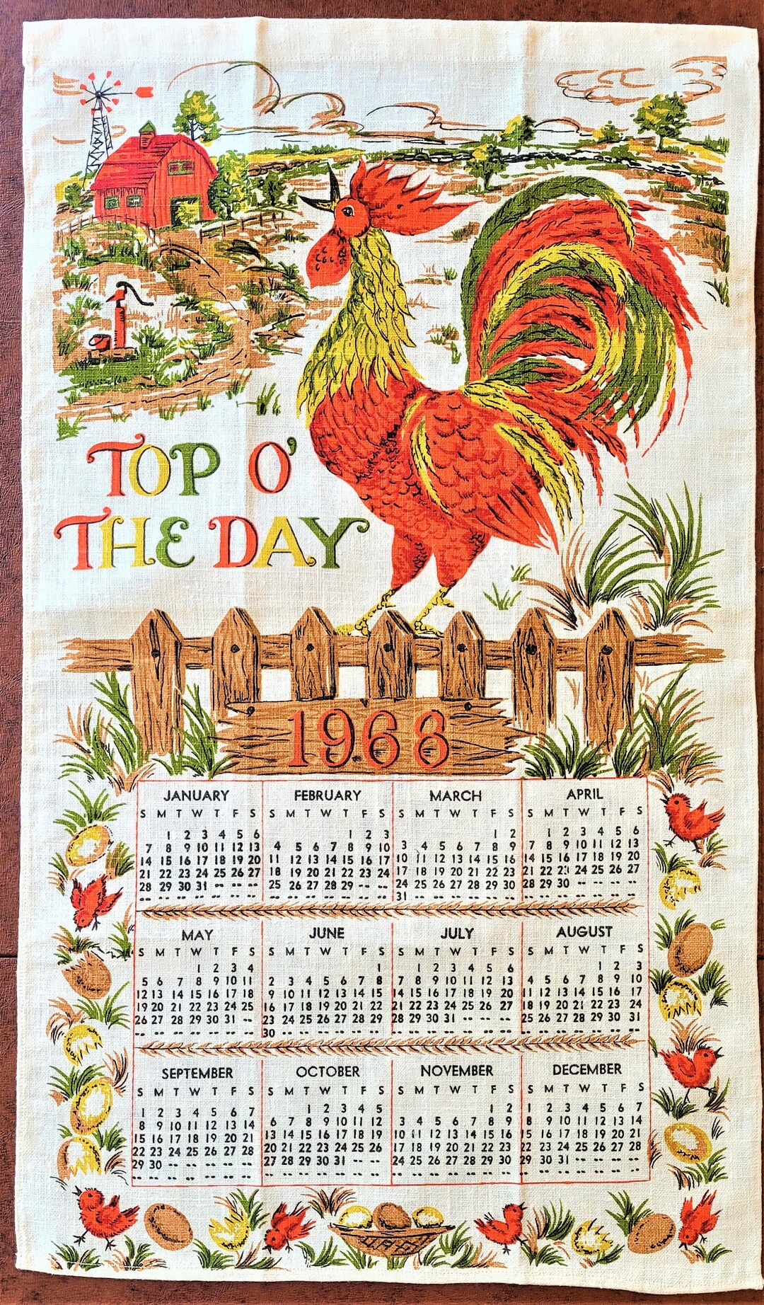 1968 Calendar Towel Tea or Dish Towel Wall Hanging Top - Etsy