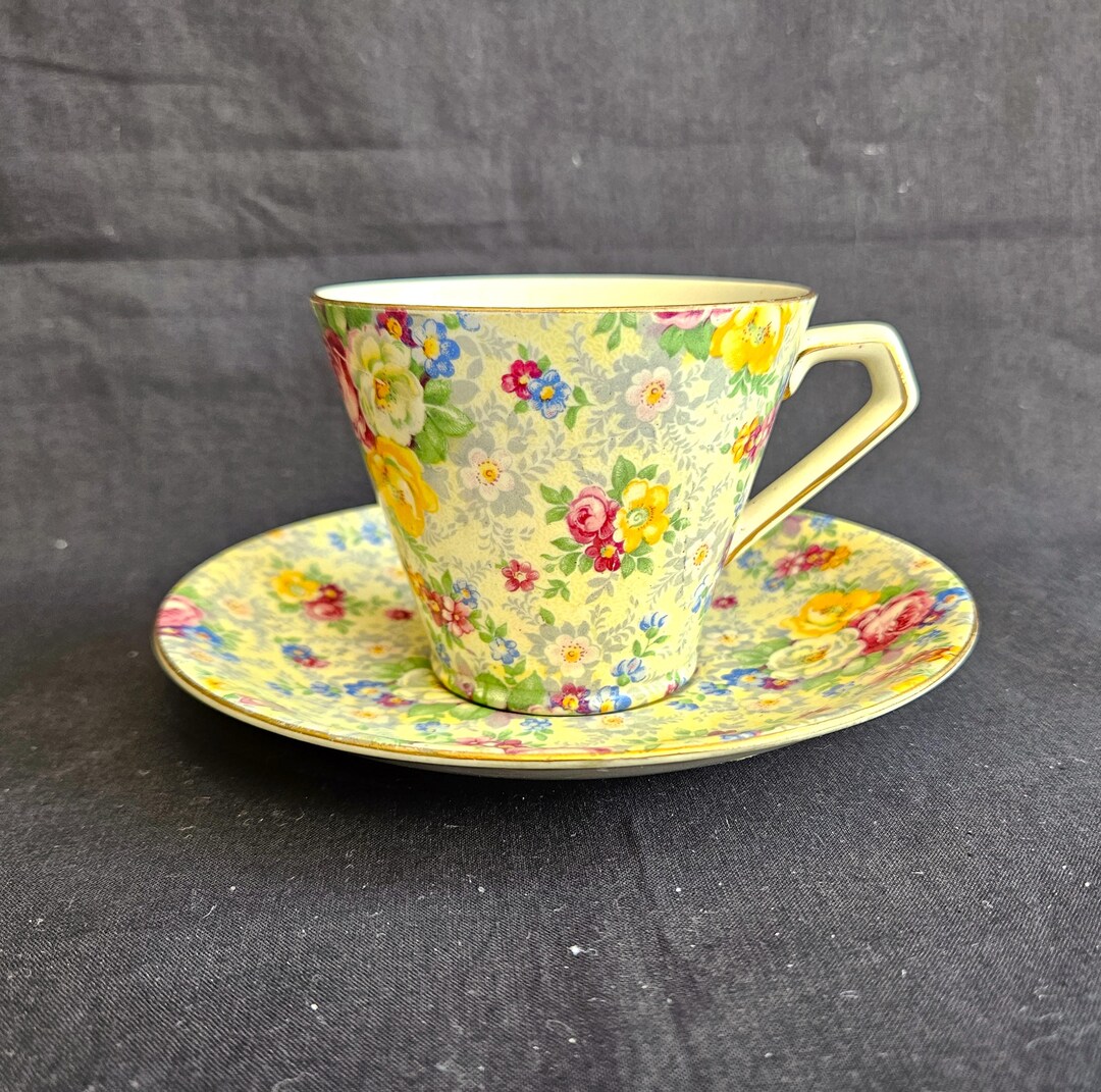 Lord Nelson Rose Time Chintz Teacup & Saucer, Red, White, Yellow Roses ...