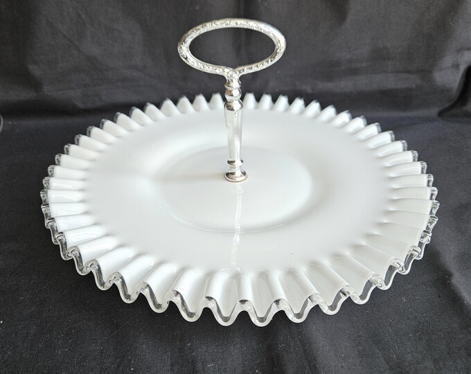Fenton Silver Crest 3-tier Handled Tid Bit Tray or Server or Candy Dish ...