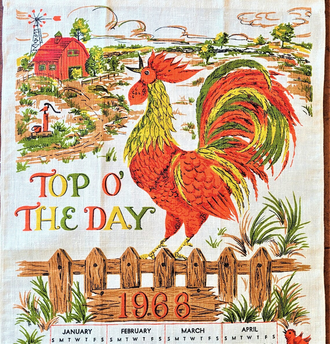 1968 Calendar Towel Tea or Dish Towel Wall Hanging Top | Etsy