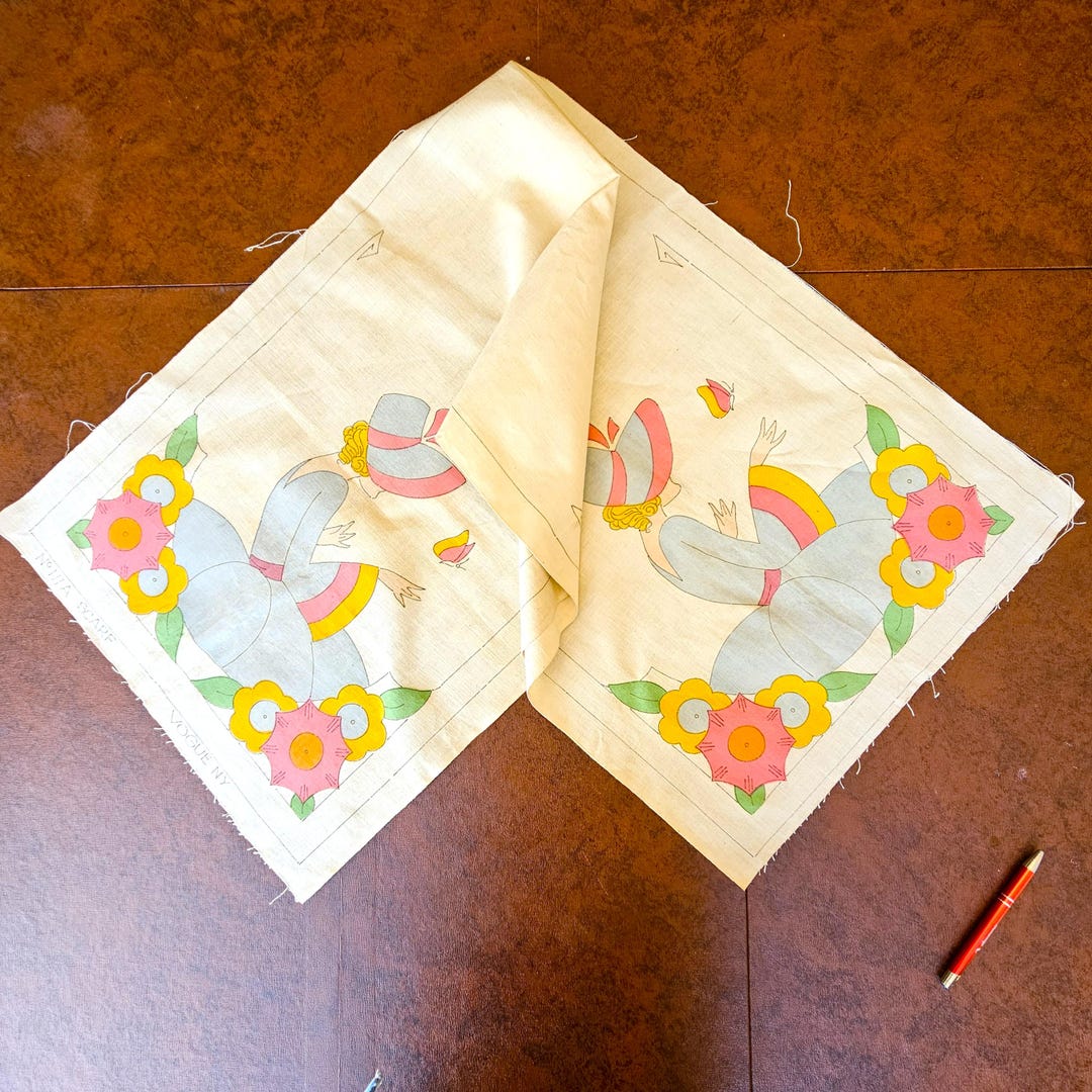 Tinted & Stamped Dresser Scarf or Table Runner, Unfinished Ready to ...