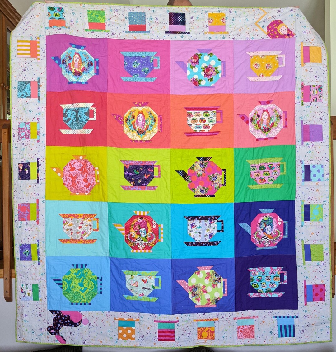 Mad Hatter's Tea Party Twin Size Quilt - Etsy