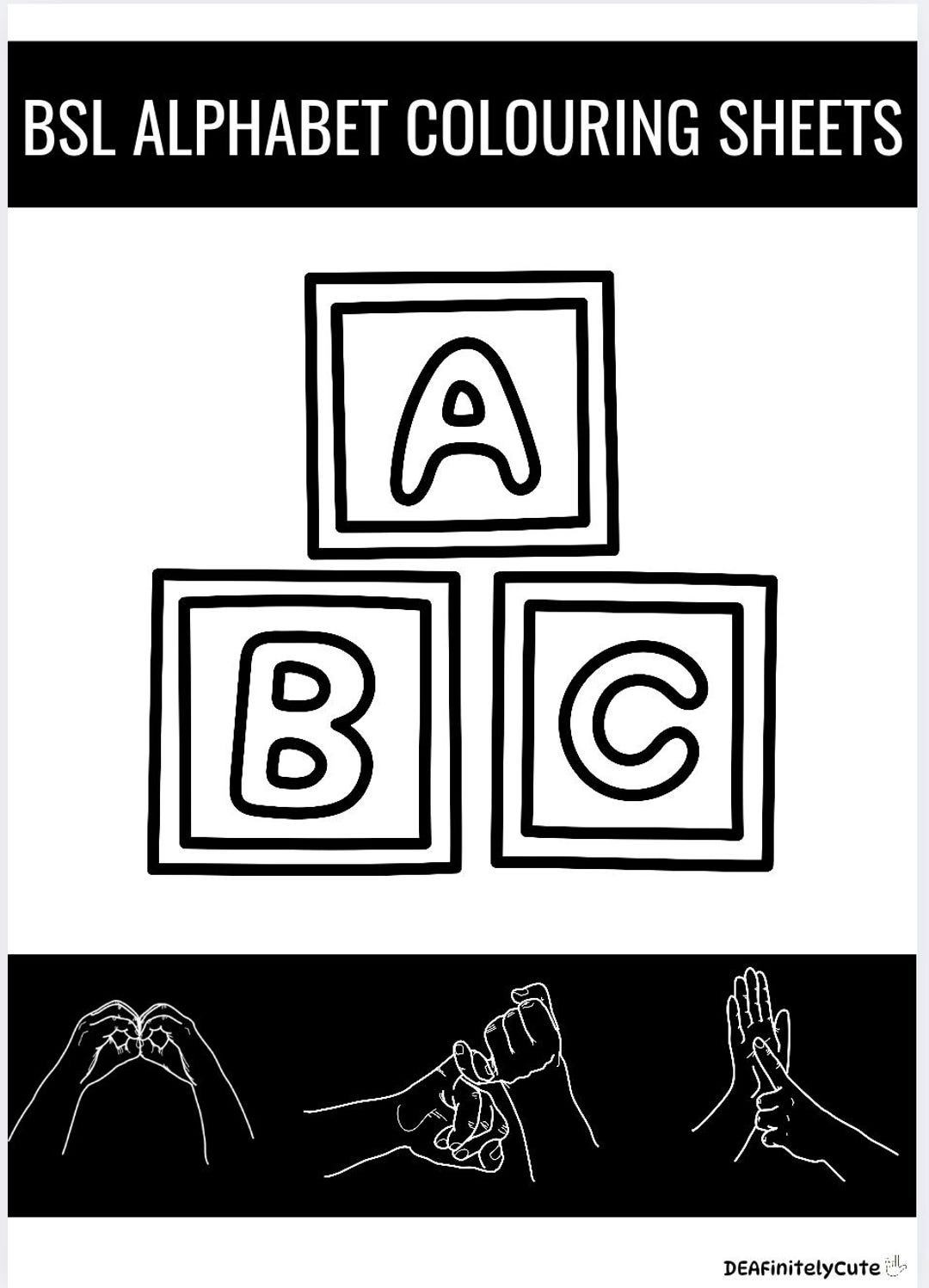 BSL Alphabet Colouring Sheets - Etsy