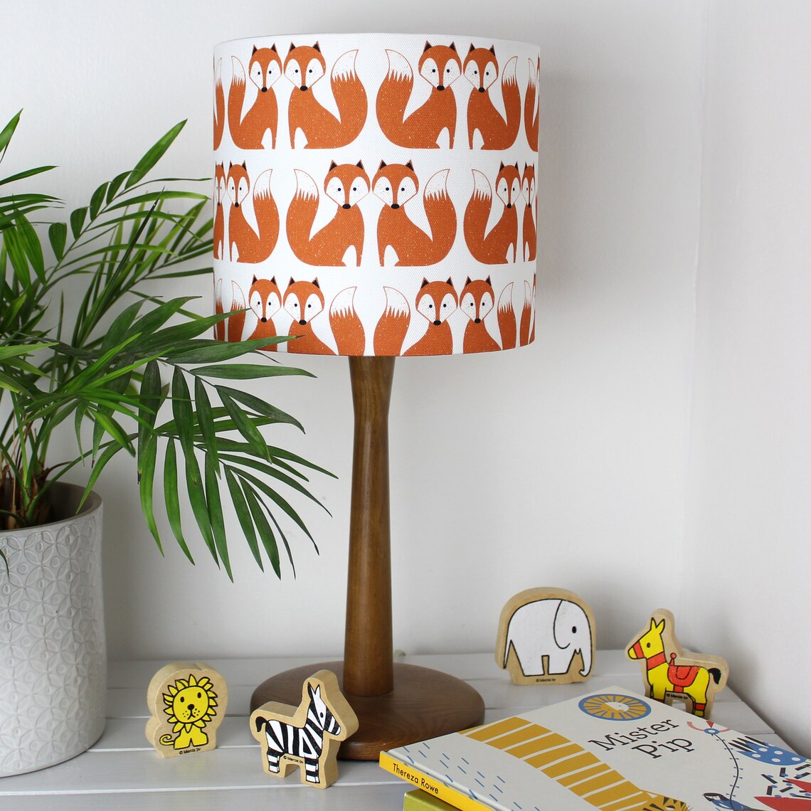Orange Fox Animal Print Drum Lampshade Lamp Shade Lightshade - Etsy