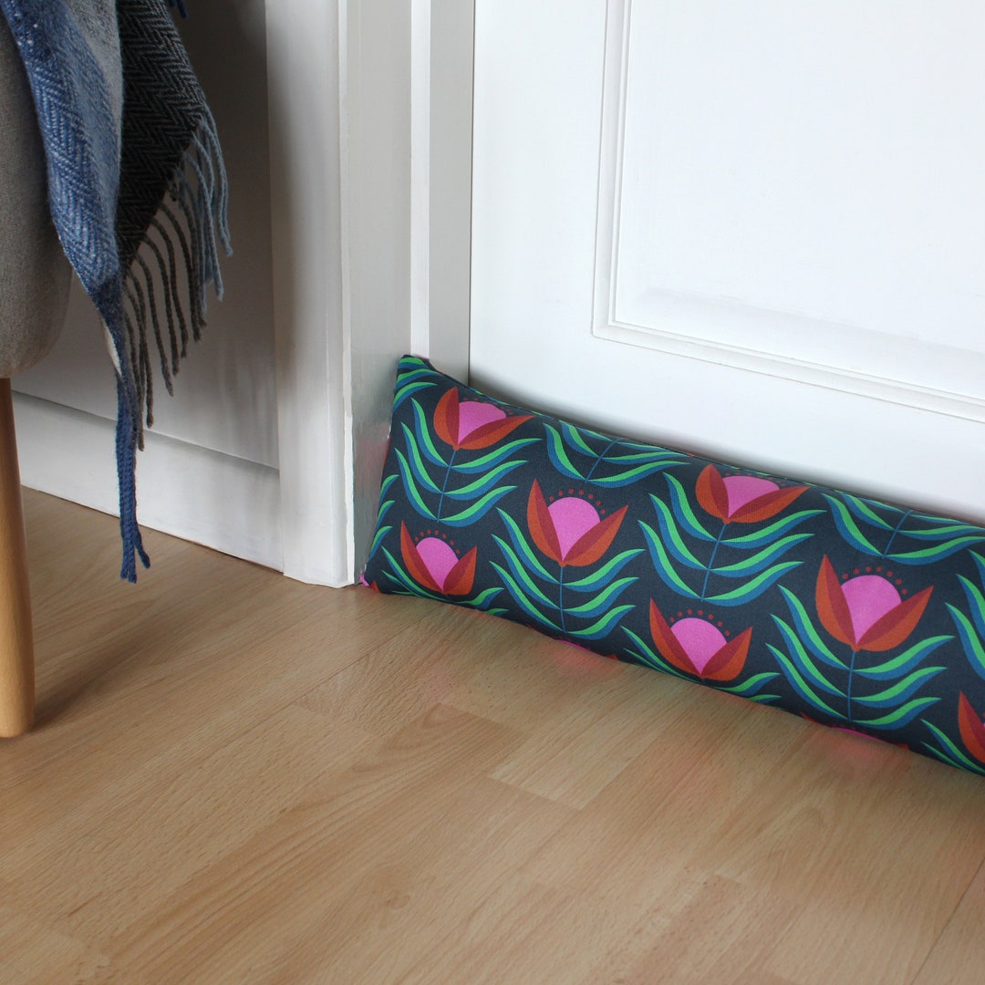 Dark Blue 70s Bloom Fill Your Own Fabric Draught Excluder - Etsy
