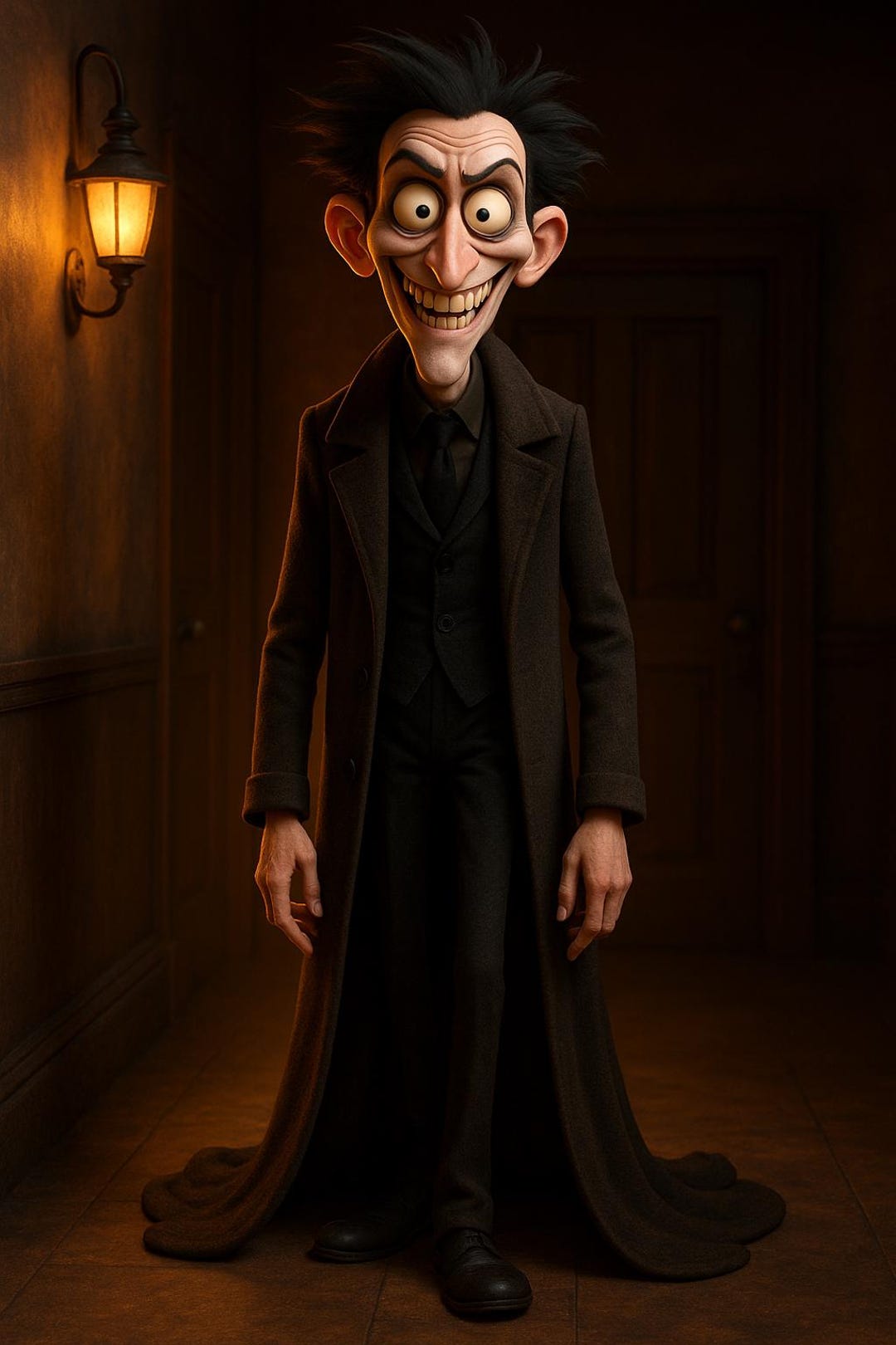 Creepy Cartoon Mr. Slink Art Print: Gothic Whimsical Decor (digital ...
