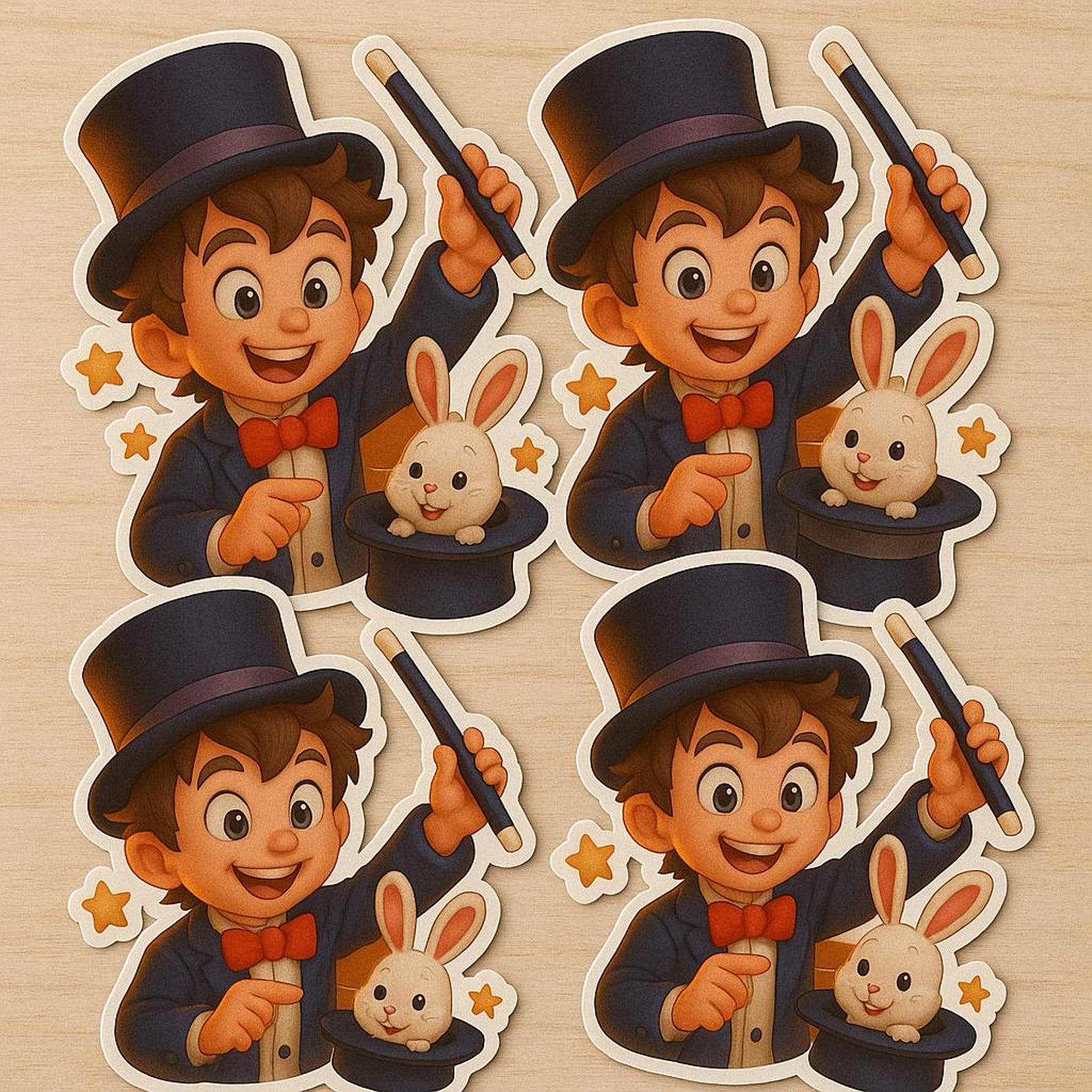 Magical Kid Magician Wall Art – Cute 3D Cartoon Rabbit in Hat | Nursery ...
