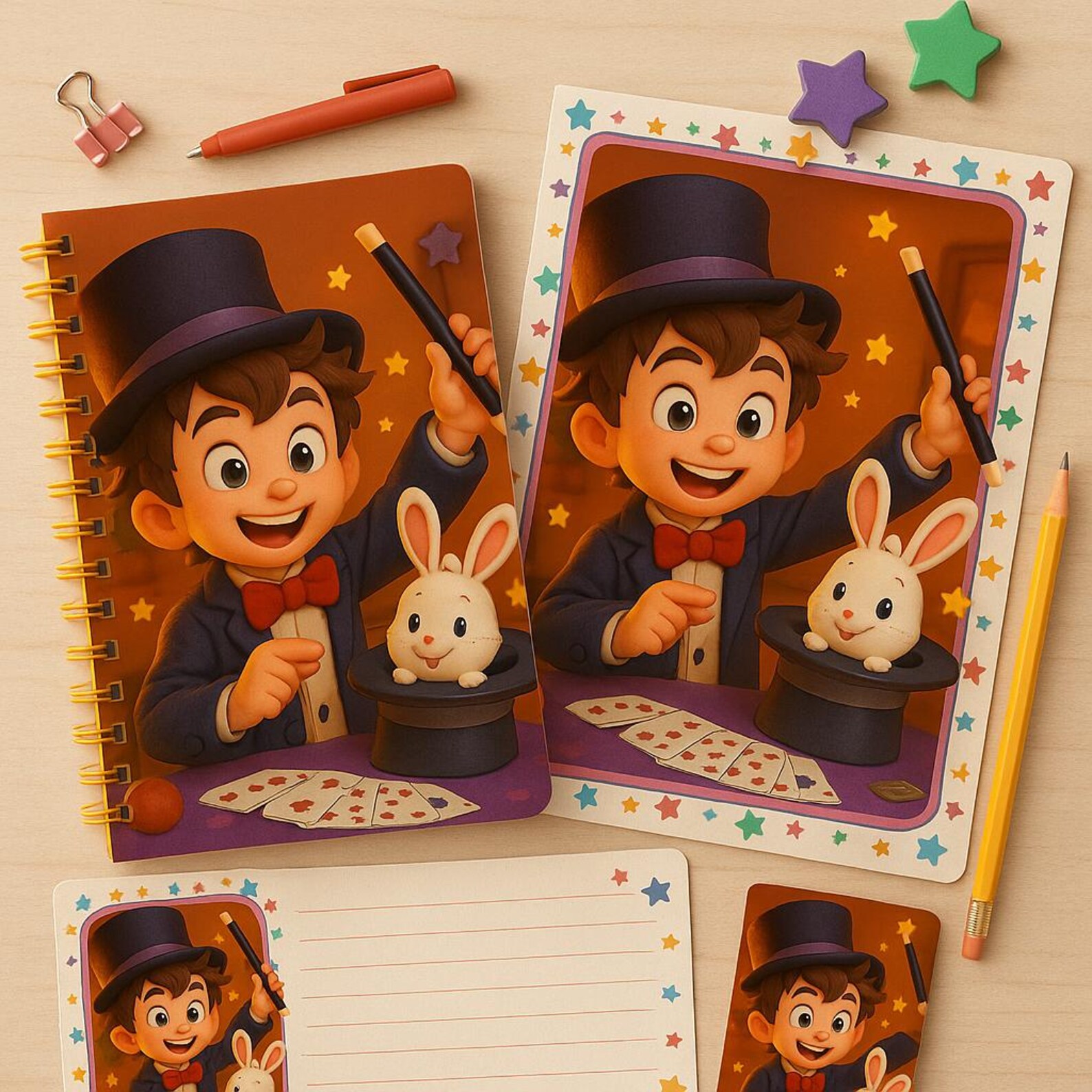 Magical Kid Magician Wall Art – Cute 3D Cartoon Rabbit in Hat | Nursery ...