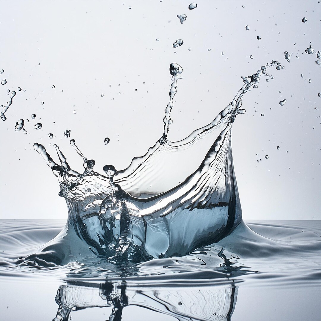 AI Generated Water Splash on White Background High-resolution Digital ...