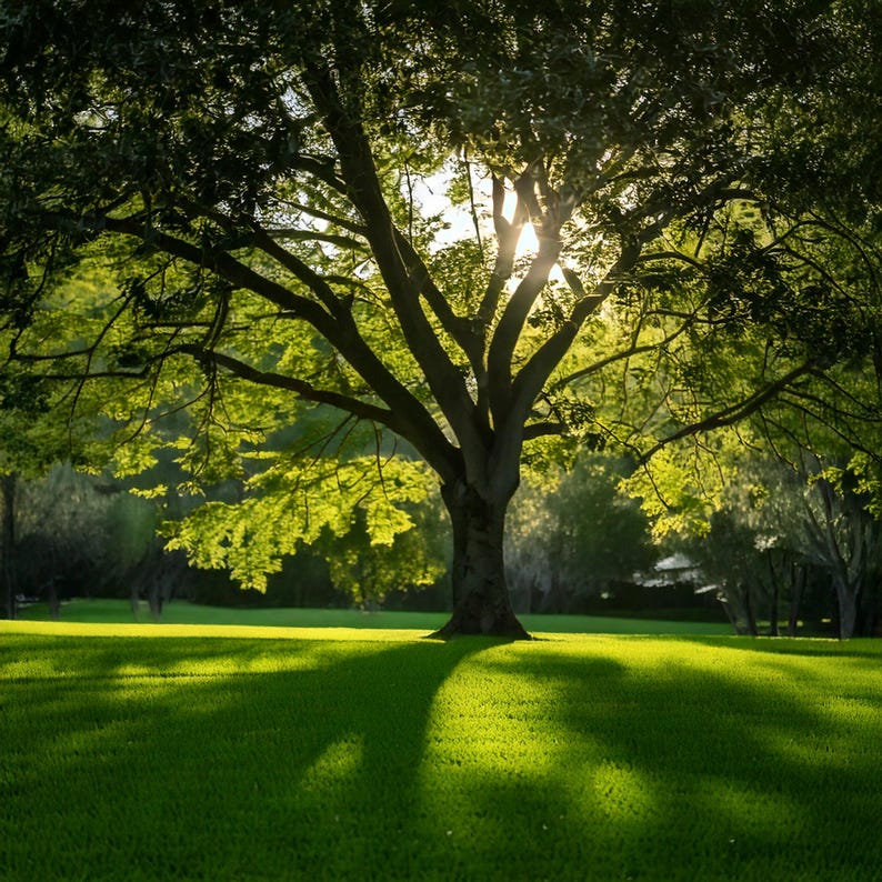 Vibrant Green Tree Background – Nature-inspired Digital Download for ...