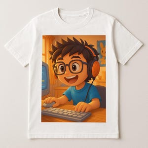 Happy Kid Computer Wiz – Cute 3D Cartoon AI Art | Coding Gamer Boy ...