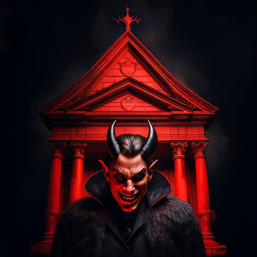A Collection Images of an Angry Devil With Horns Staring at the Camera ...