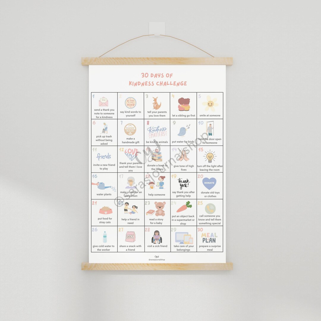 Kindness Challenge, Kids Poster, Kids Printables, Growth Mindset ...