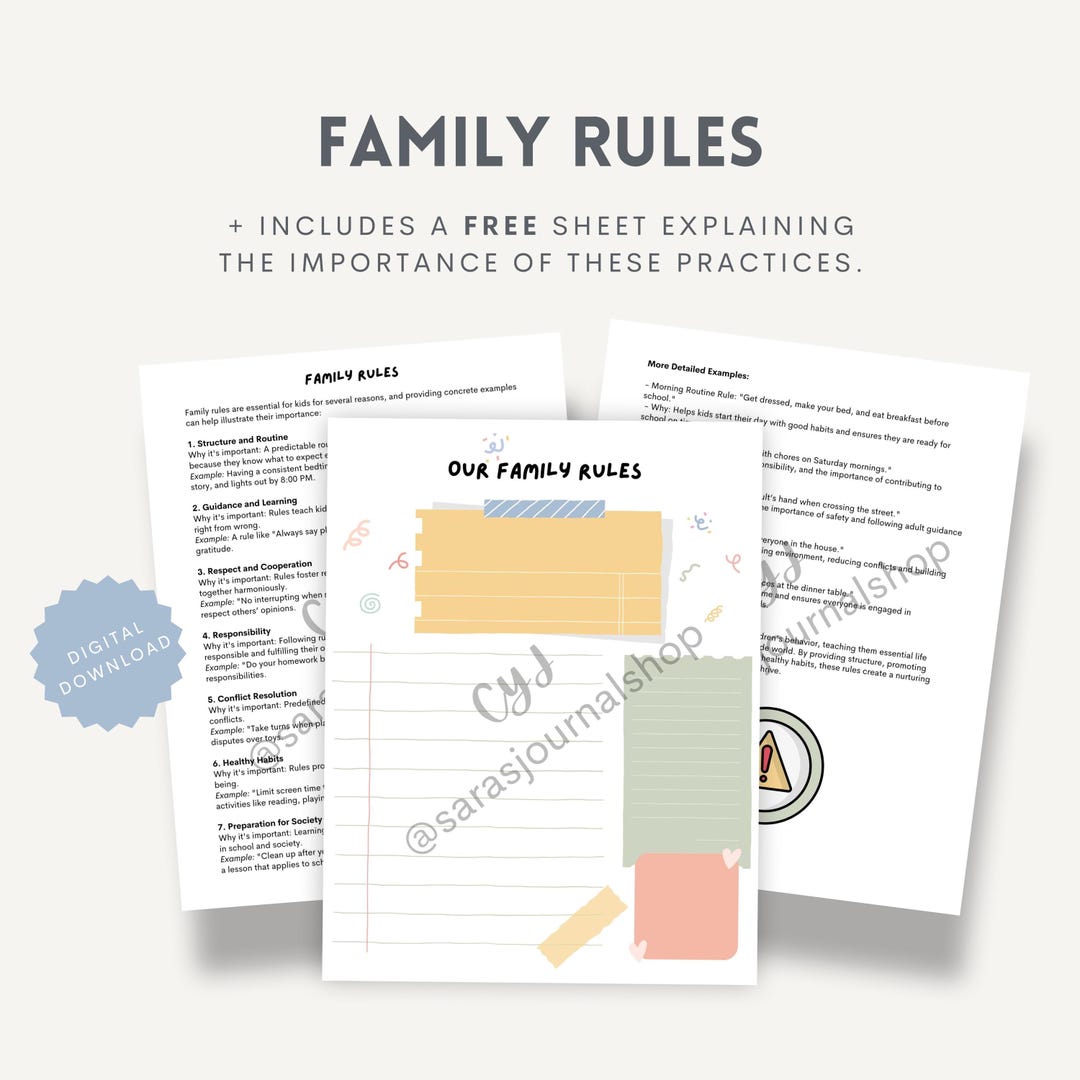 Family Rules, Kids Printables, Growth Mindset, Mental Health, Positive ...