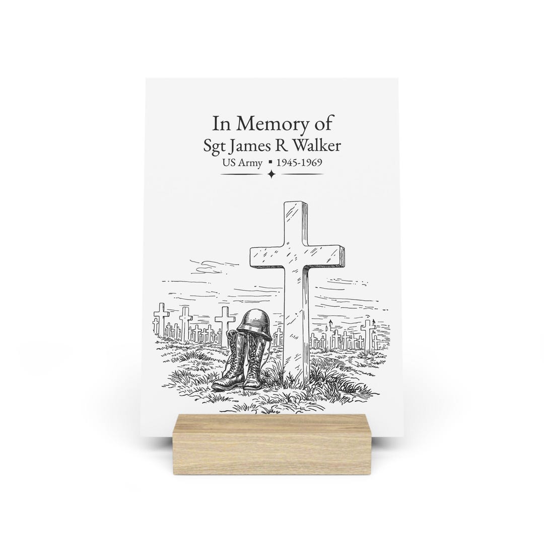 Personalized Memorial Day Table Sign - Custom Fallen Hero Gallery Board ...