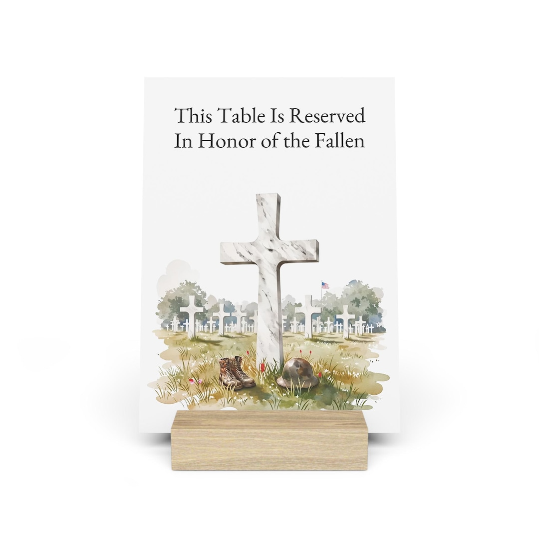 Memorial Day Table Sign - Fallen Hero Tribute Gallery Board With Stand ...