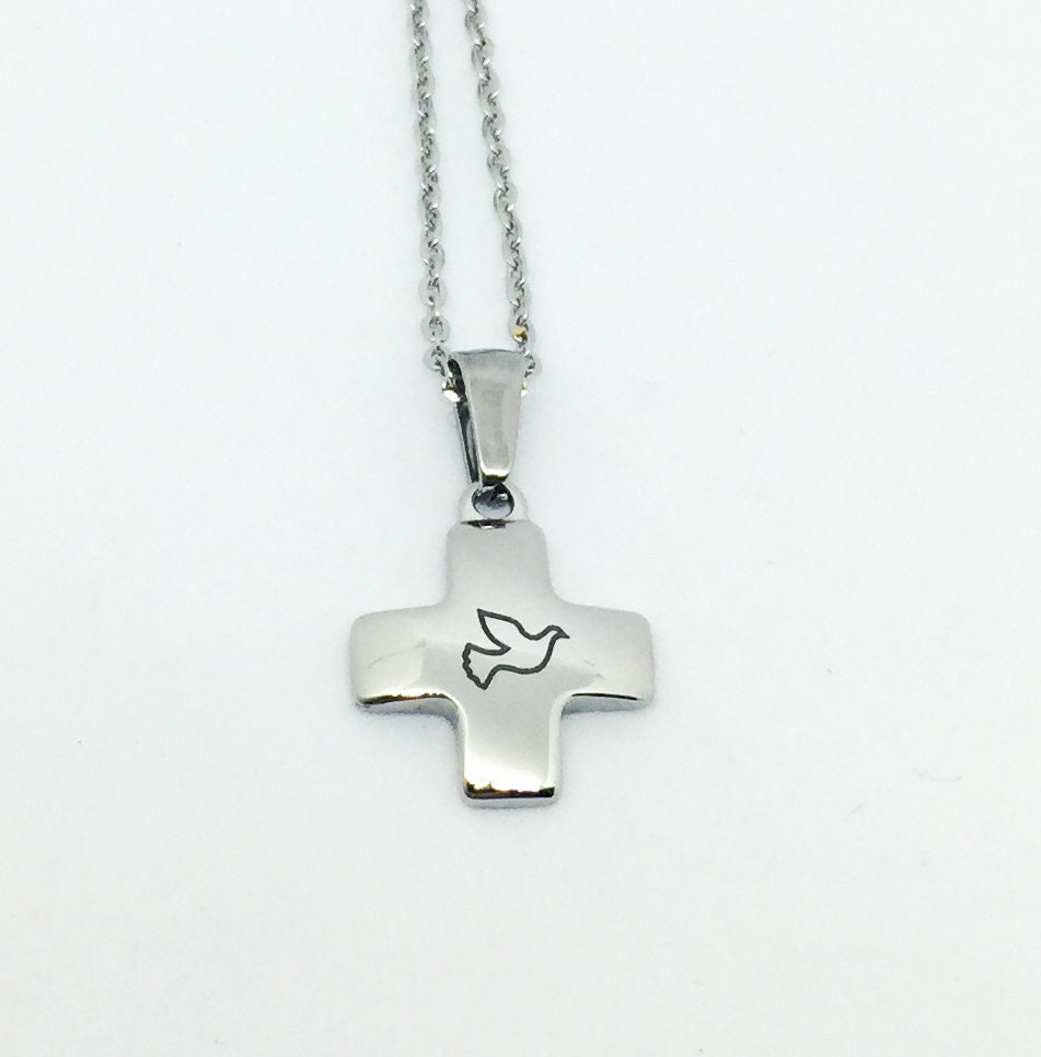 Simple Cross Necklace Double-sided Engraved Cross Necklace - Etsy