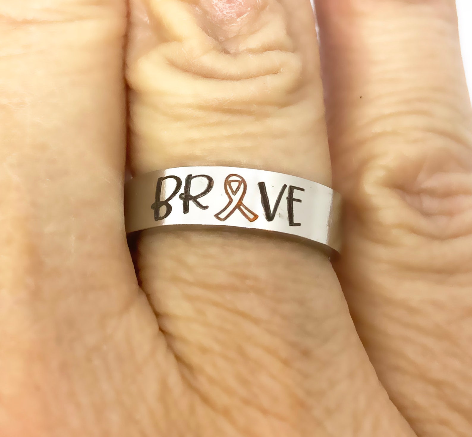 Cancer Awareness Ring Brave Adjustable Ring Leukemia - Etsy