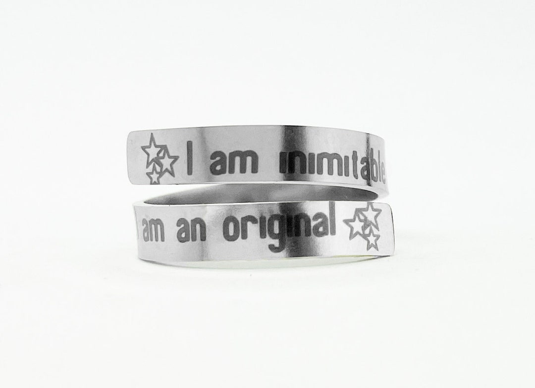 Hamilton Ring, I Am Inimitable, I Am an Originial Ring, Engraved Wrap ...