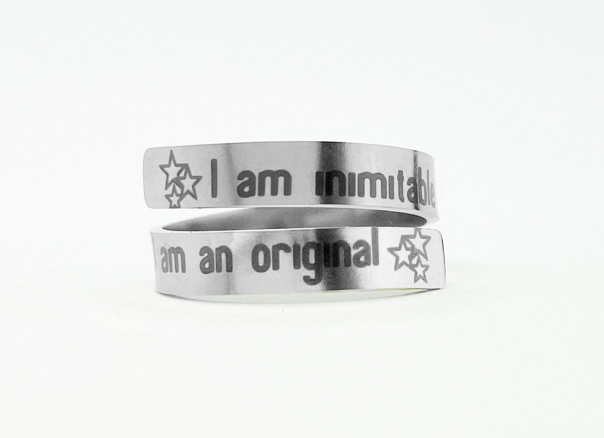 Hamilton Ring, I Am Inimitable, I Am an Originial Ring, Engraved Wrap ...