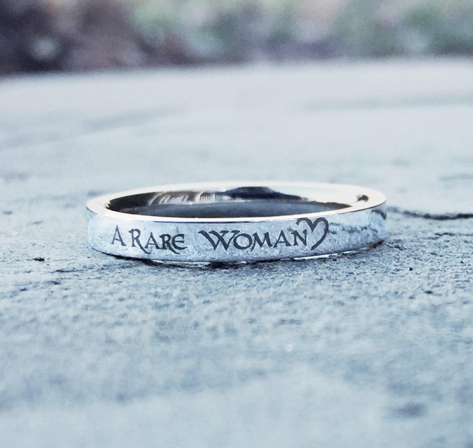 Engraved Stacking Ring Custom Silver Stainless Steel - Etsy