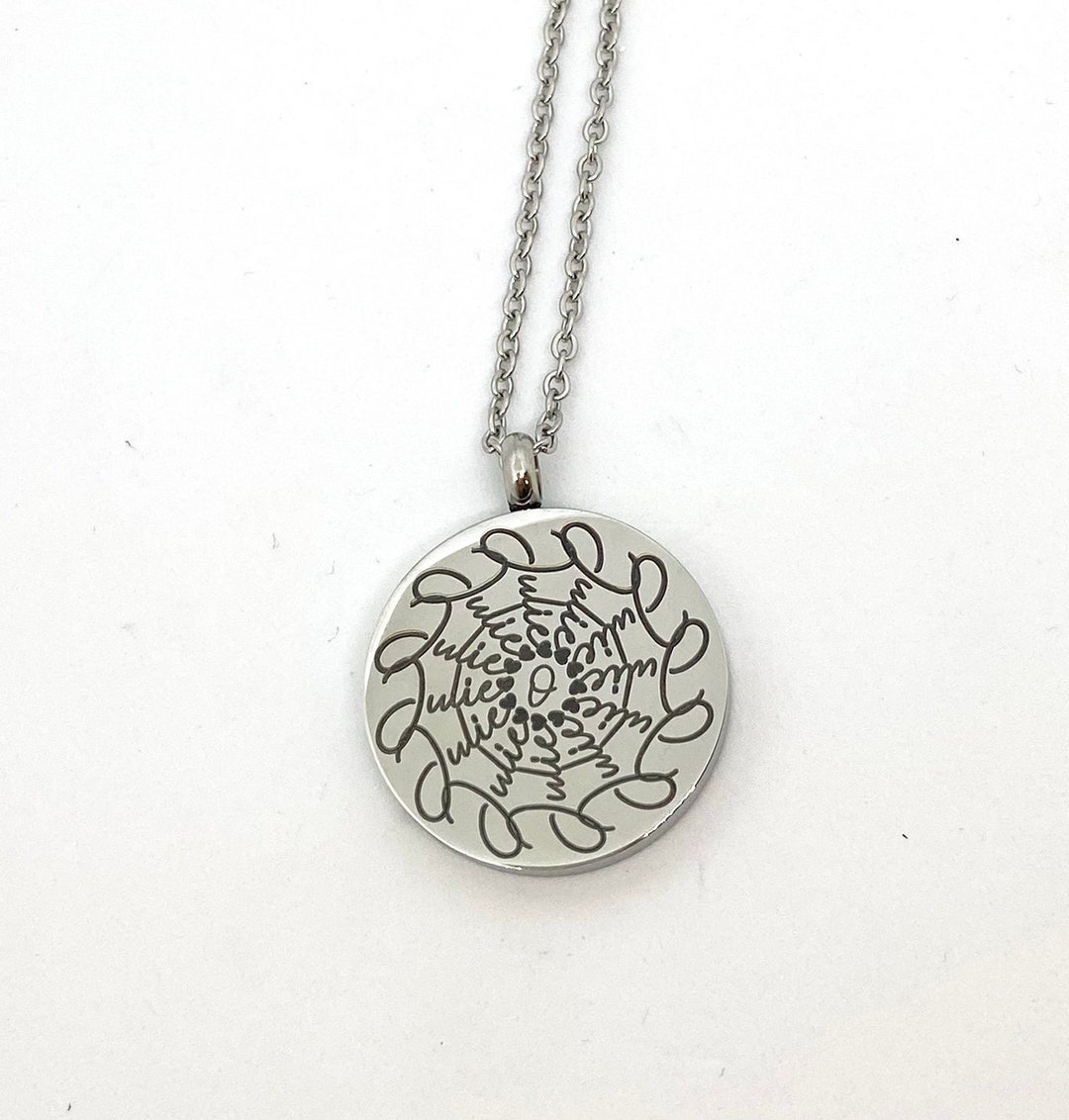 Name Mandala Necklace, Custom Engraved Stainless Steel Mandala Jewelry ...