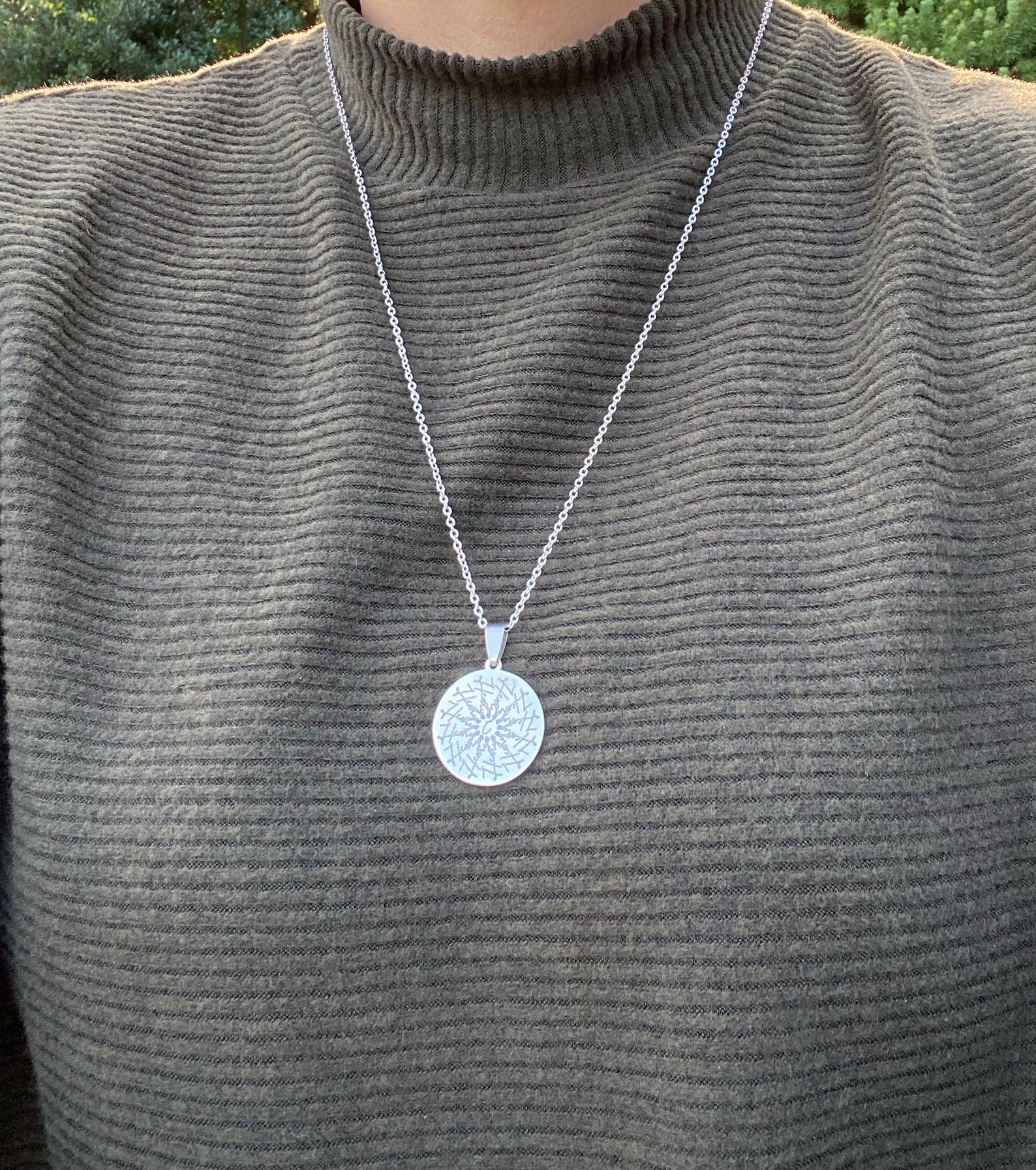 Name Mandala Necklace, Custom Engraved Stainless Steel Mandala Jewelry ...