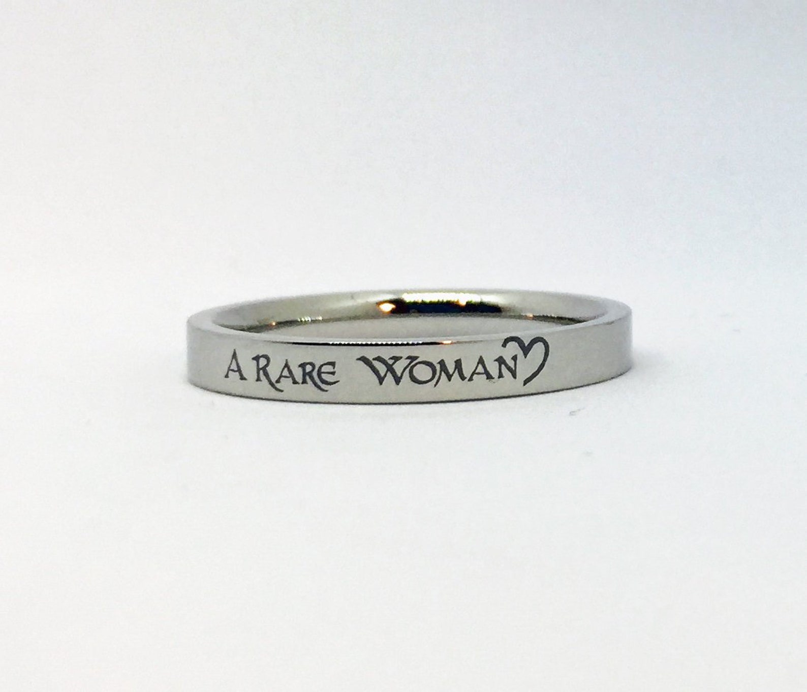 Engraved Stacking Ring Custom Silver Stainless Steel - Etsy