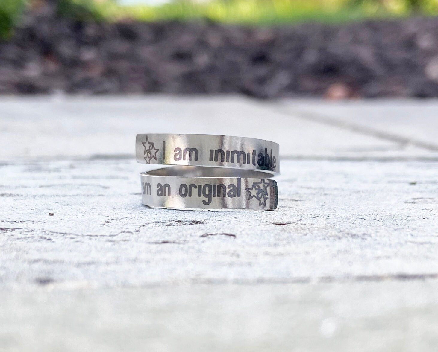 Hamilton Ring, I Am Inimitable, I Am an Originial Ring, Engraved Wrap ...