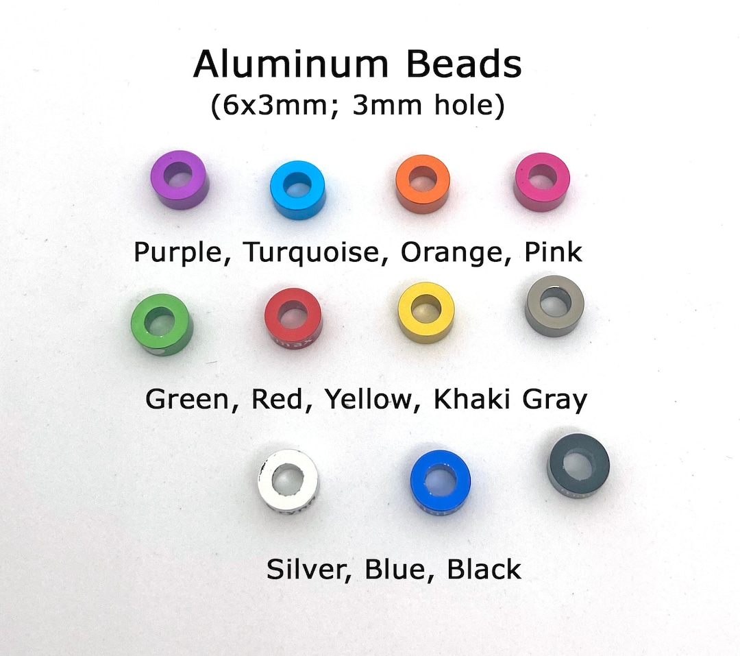 Custom Engraved Aluminum Beads With Name, Date, or Design, School ...