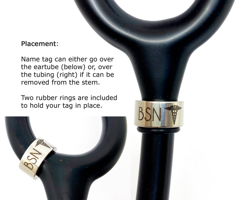 Stethoscope Name Tag, Personalized Engraved Stainless Steel Id Tag for ...