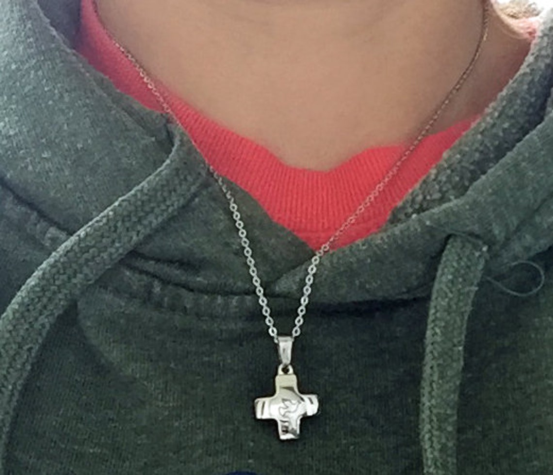 Simple Cross Necklace Double-sided Engraved Cross Necklace - Etsy