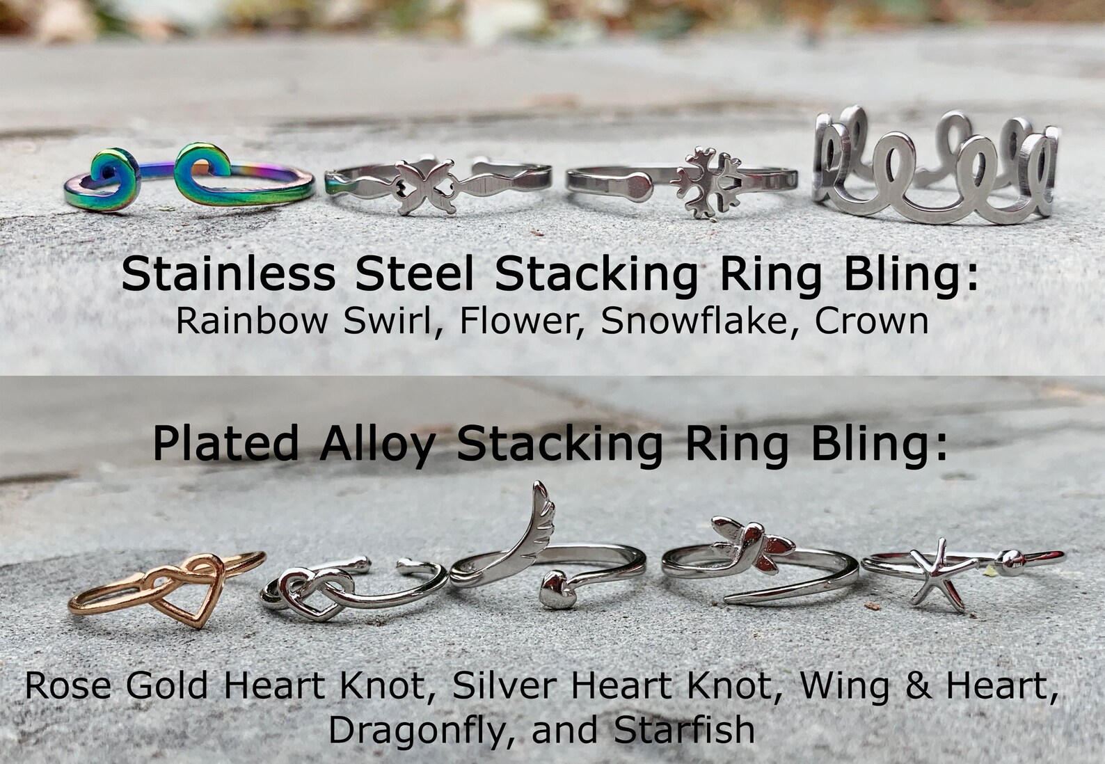 Stacking Spacer Ring Adjustable Stackable Ring Bling Heart | Etsy