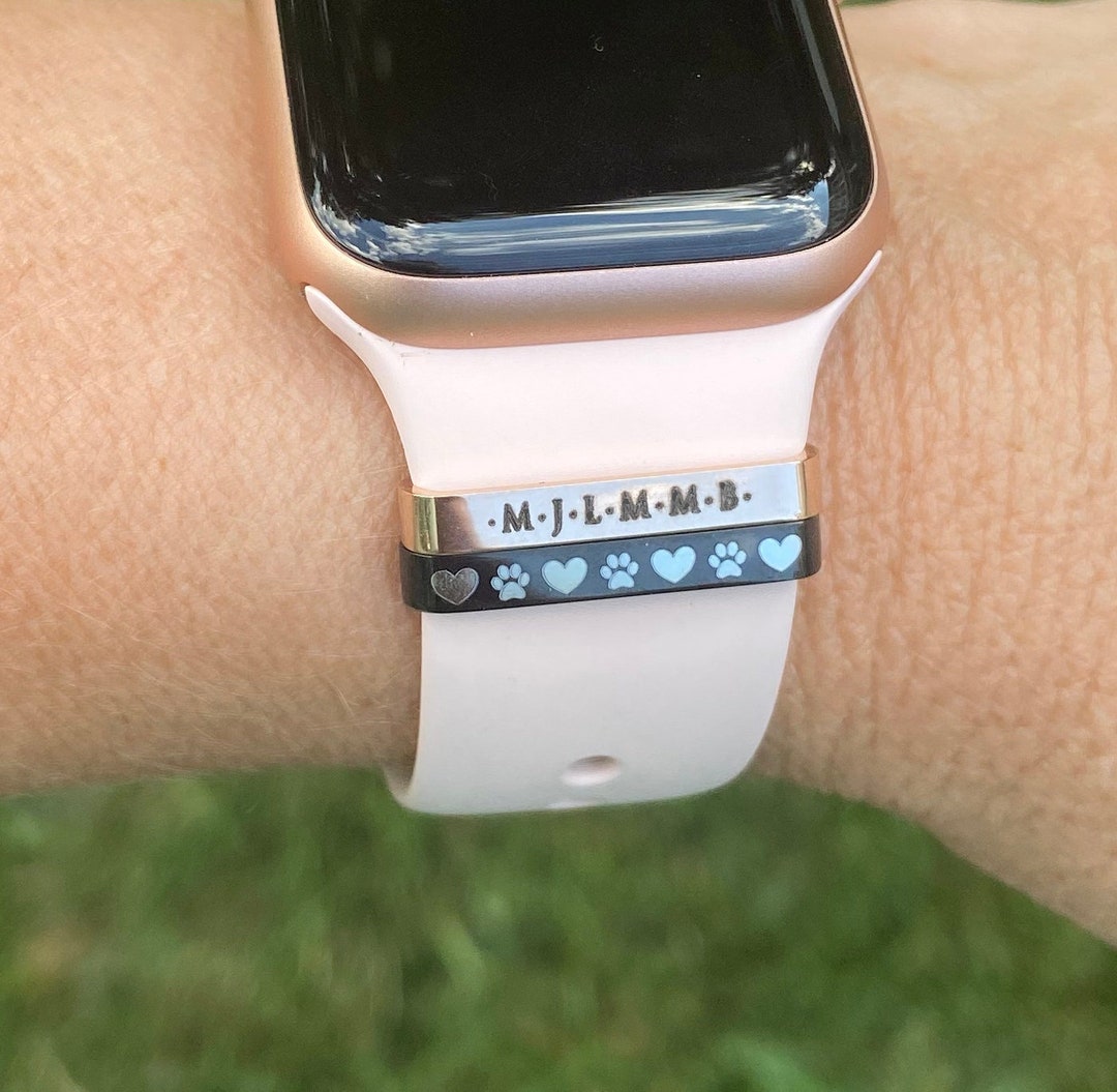 Personalized Smart Watch Band Charm, Stackable Stainless Steel Engraved ...