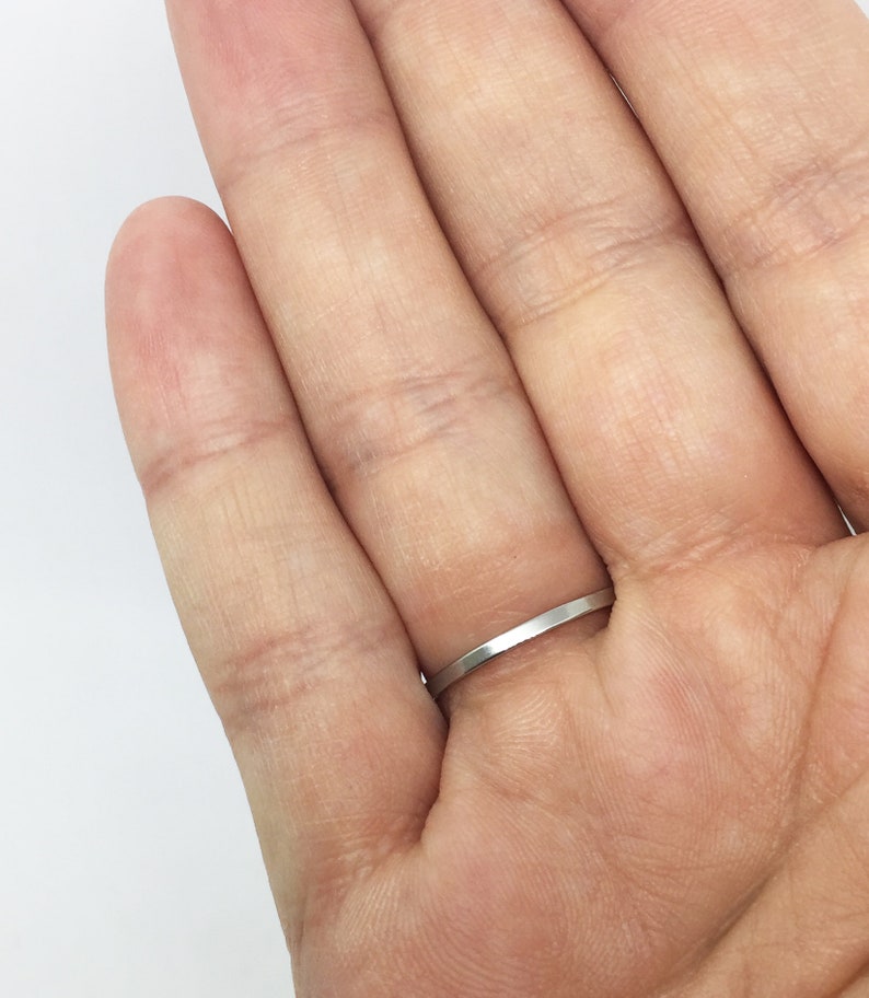 Engraved Initials Ring, Custom Silver Stainless Steel Stackable Ring ...