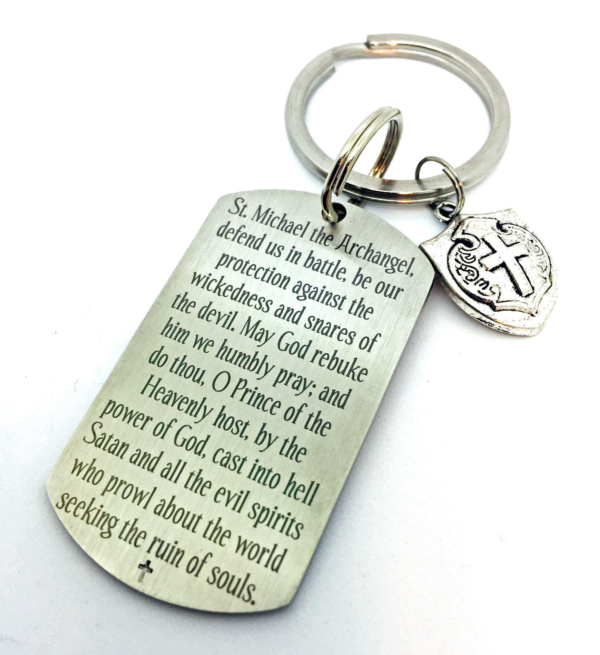 St. Michaels Prayer Keychain, Defend Us in Battle, Catholic ...