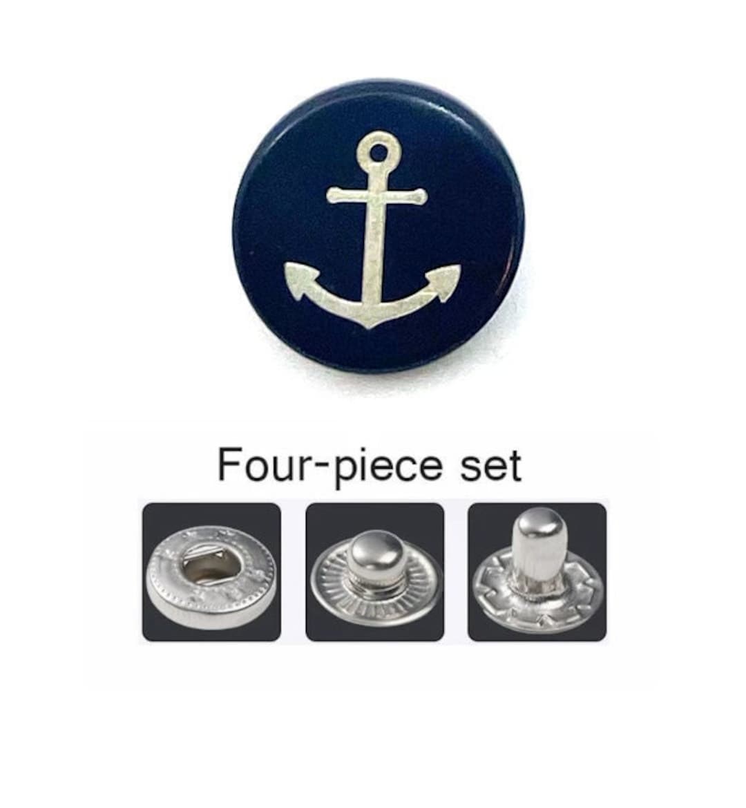 Custom Snap Button, Engraved Logo Design Snap Fastener Set, 12.5mm Flat ...