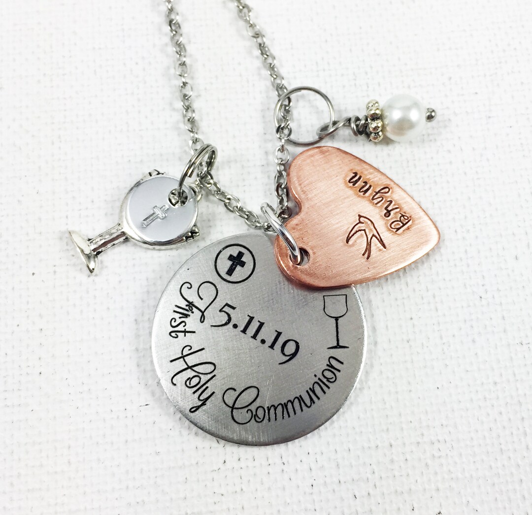 First Communion Necklace, Personalized Name Necklace, First Holy ...