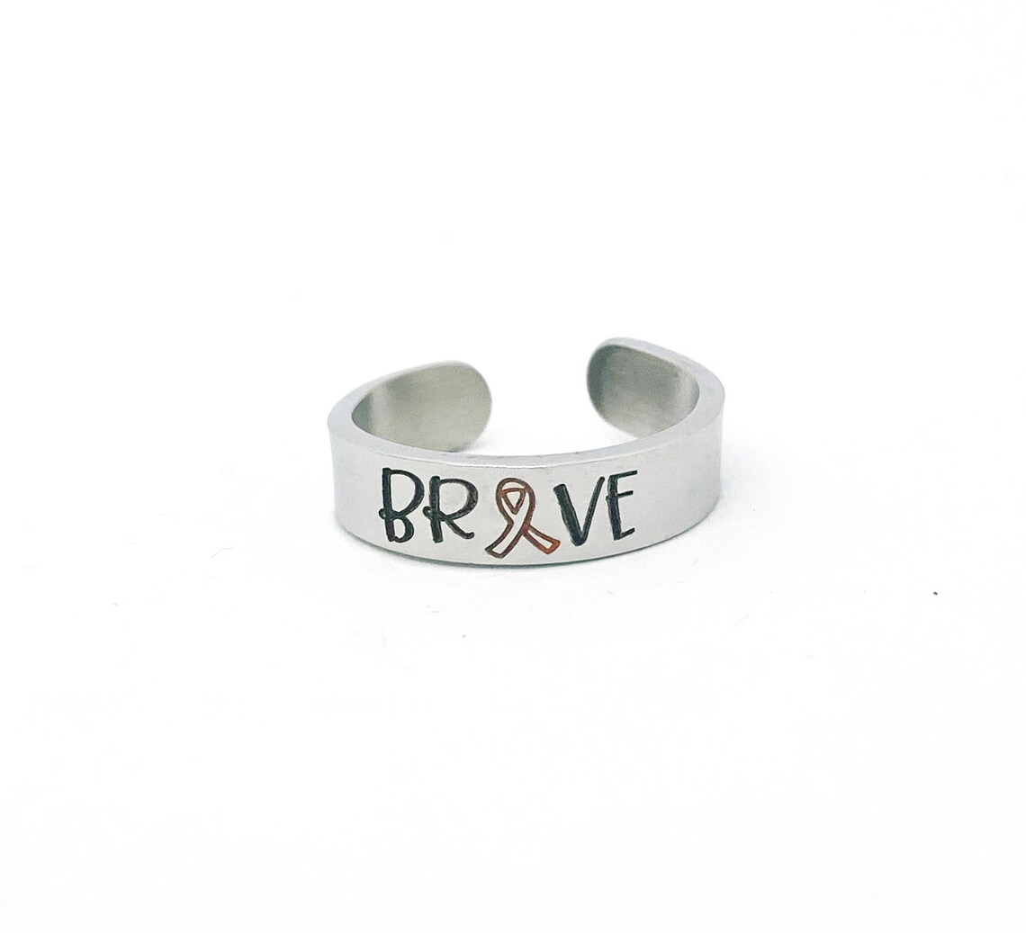 Cancer Awareness Ring Brave Adjustable Ring Leukemia - Etsy