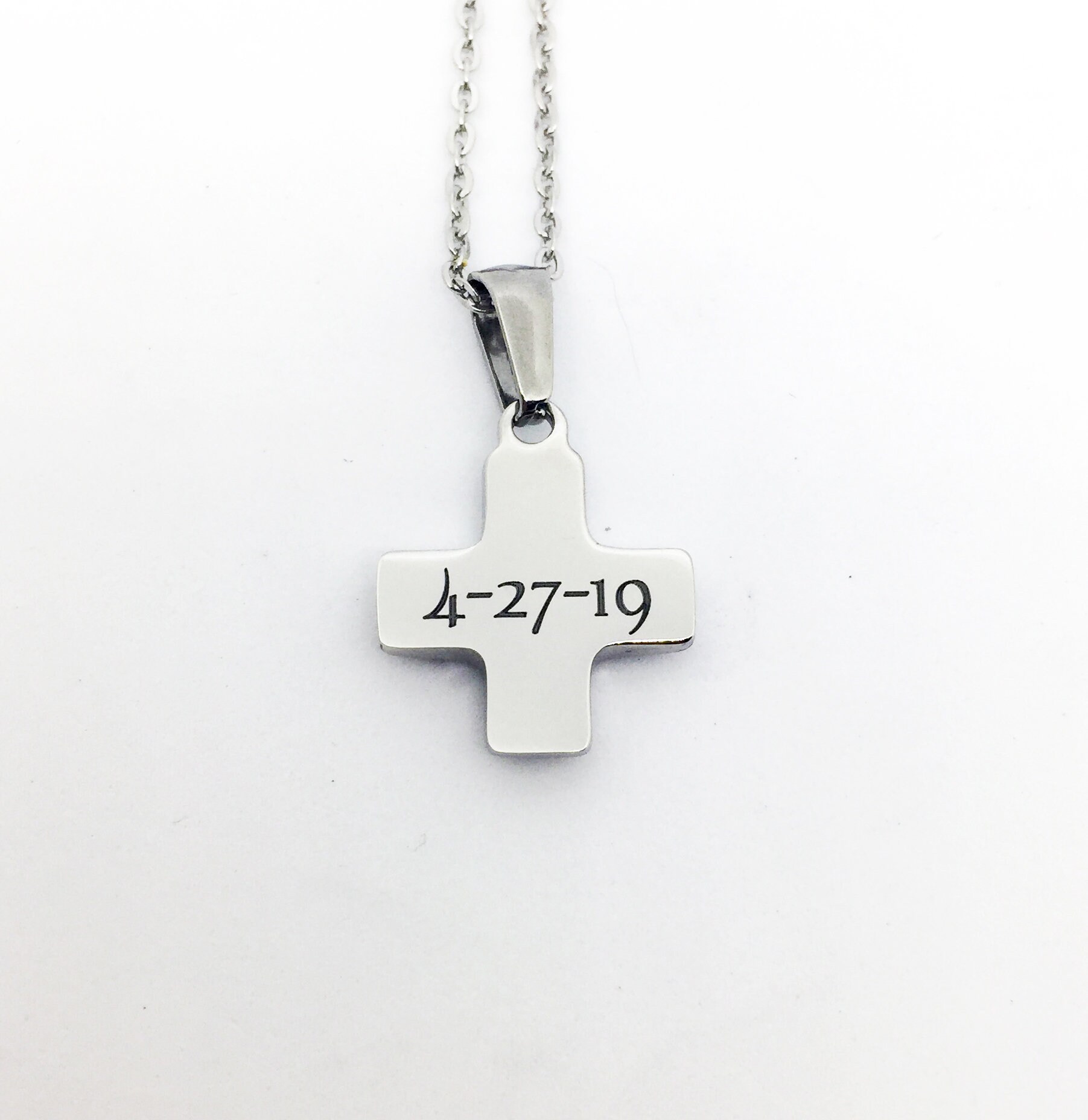 Simple Cross Necklace Double-sided Engraved Cross Necklace - Etsy