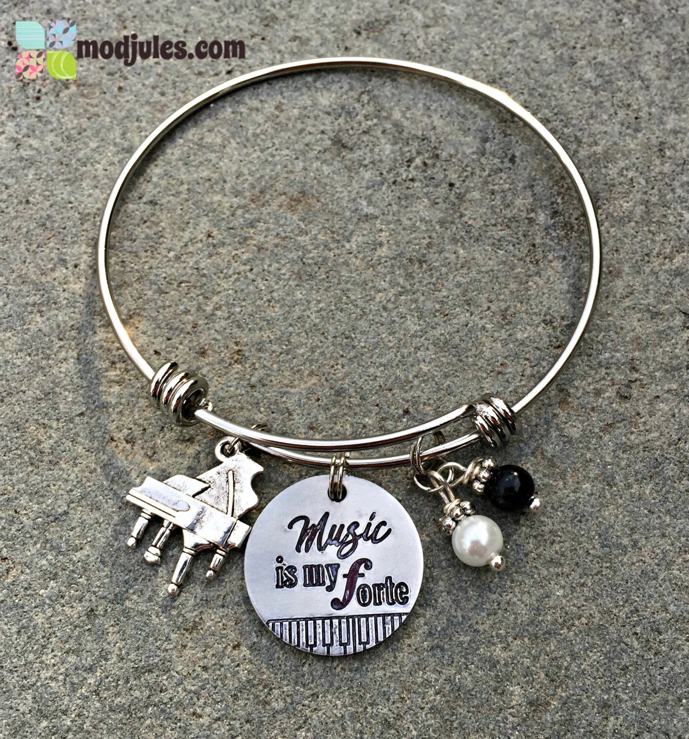 Music Bangle Bracelet, Piano Bracelet, Music Teacher Gift, Piano ...