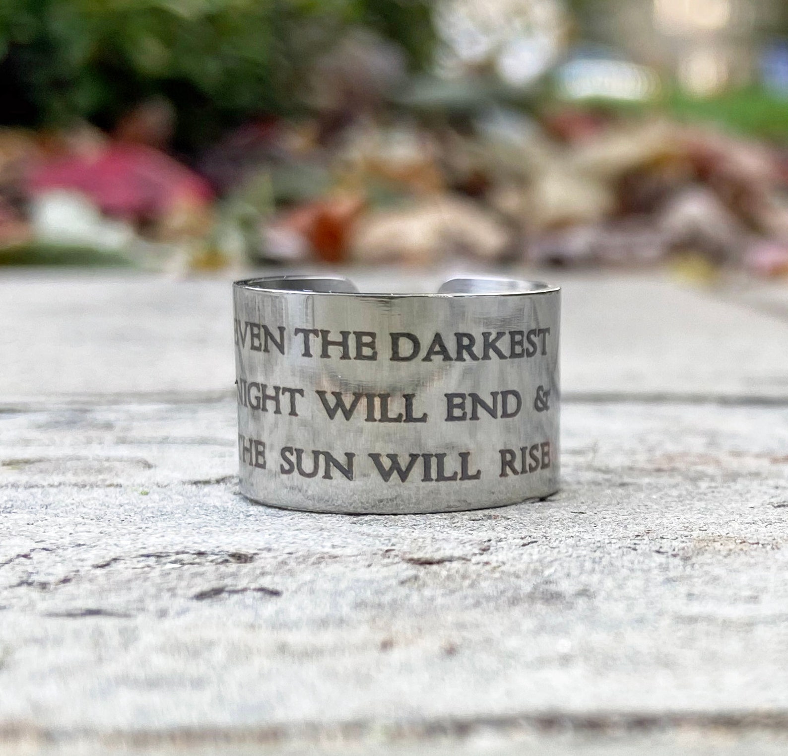 Les Miserables Ring, Les Mis Ring, Wide Adjustable Engraved Stainless ...