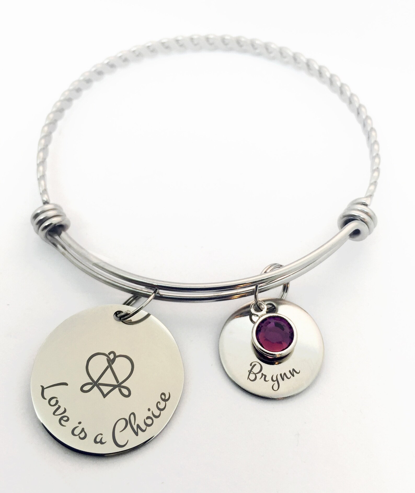 Adoption Bangle Bracelet, Love is a Choice Gotcha Day Gift, Engraved ...