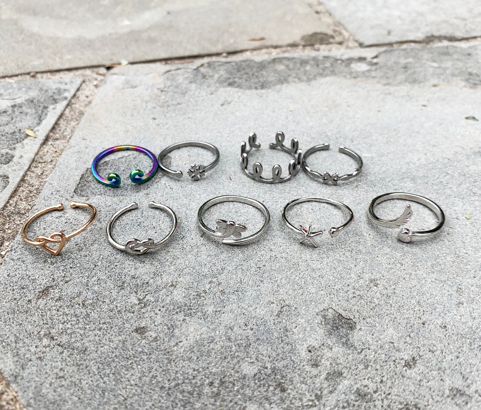 Stacking Spacer Ring Adjustable Stackable Ring Bling Heart | Etsy