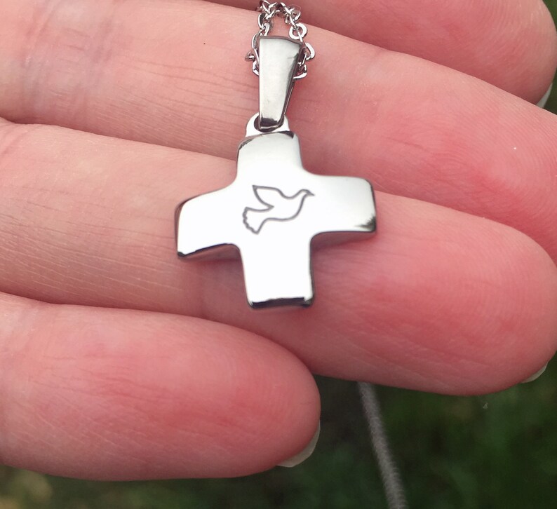 Simple Cross Necklace Double-sided Engraved Cross Necklace - Etsy