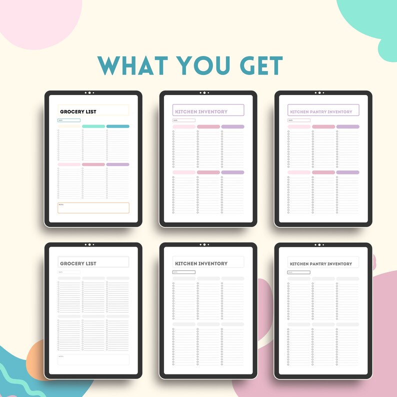 Grocery List | Kitchen Inventory | Pantry, Fridge, Freezer Inventories ...