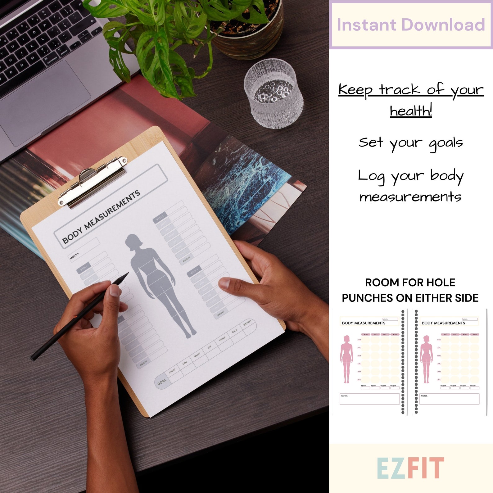 Body Measurements | Digital Template | Editable and Printable | Female ...