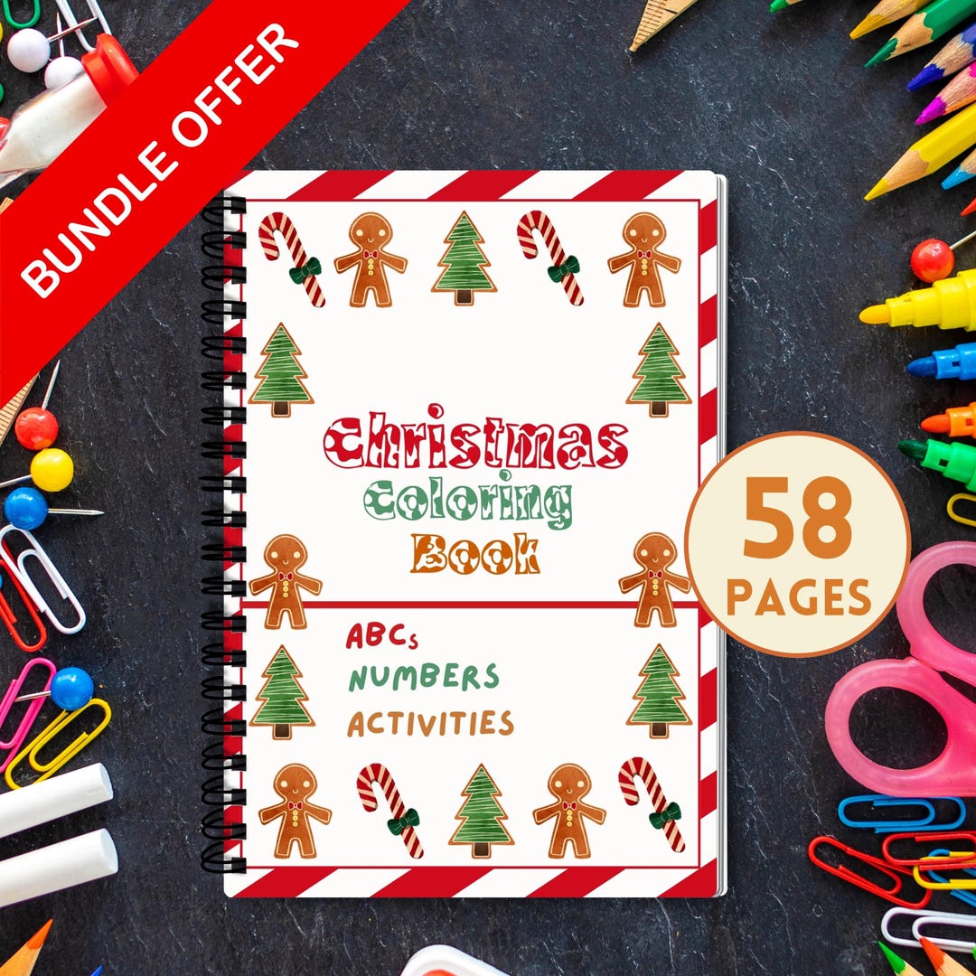 Kids Christmas Activity Bundle: Abcs, Numbers, Coloring (PDF) - Etsy