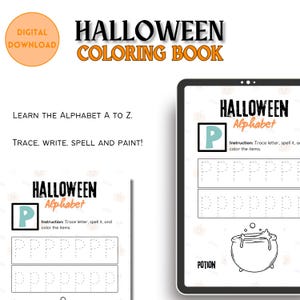 Halloween Alphabet Coloring for Little Learners | Printable | Instant ...